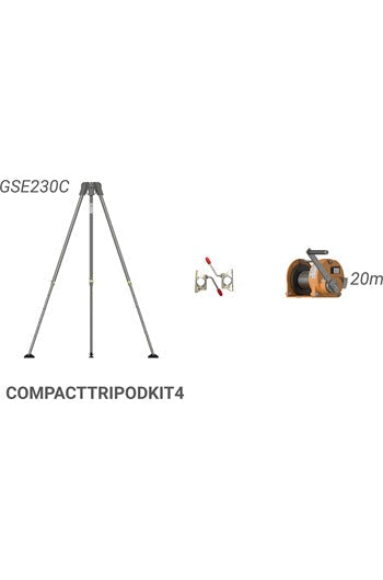 Globestock 20mtr G.Winch Compact Tripod Kit — Safety Wide